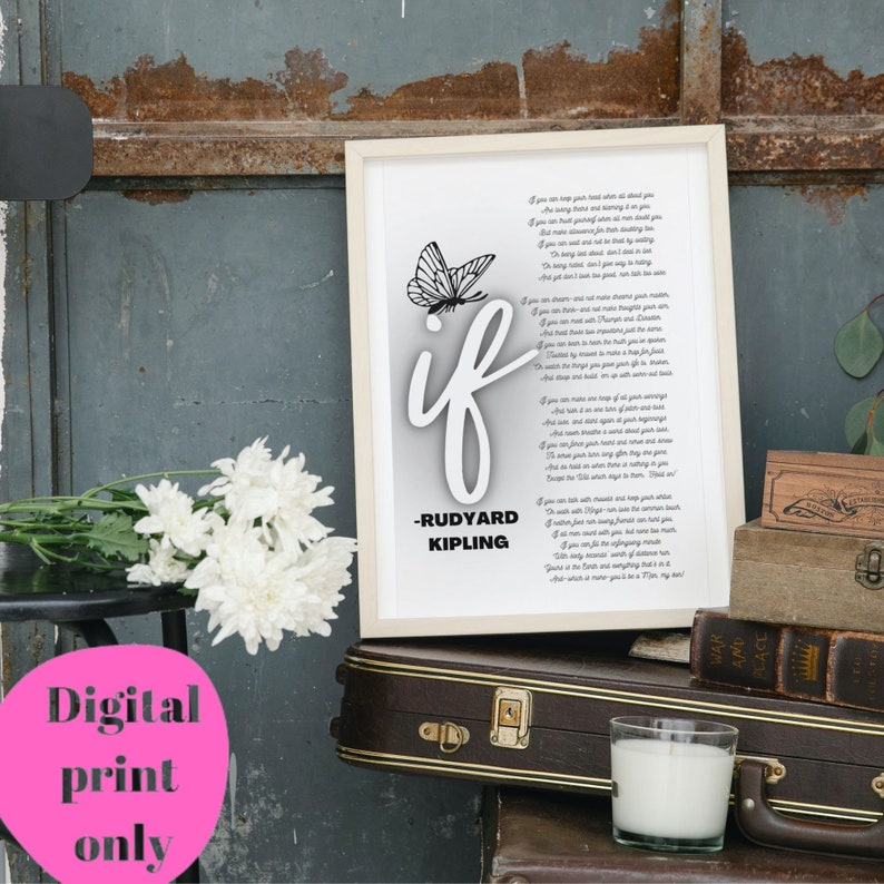 If Poem by Rudyard Kipling Printable Wall Art - Etsy