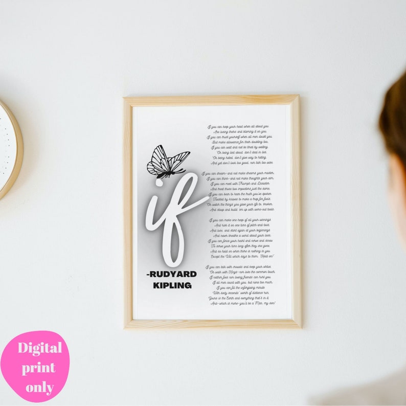 If Poem by Rudyard Kipling Printable Wall Art - Etsy