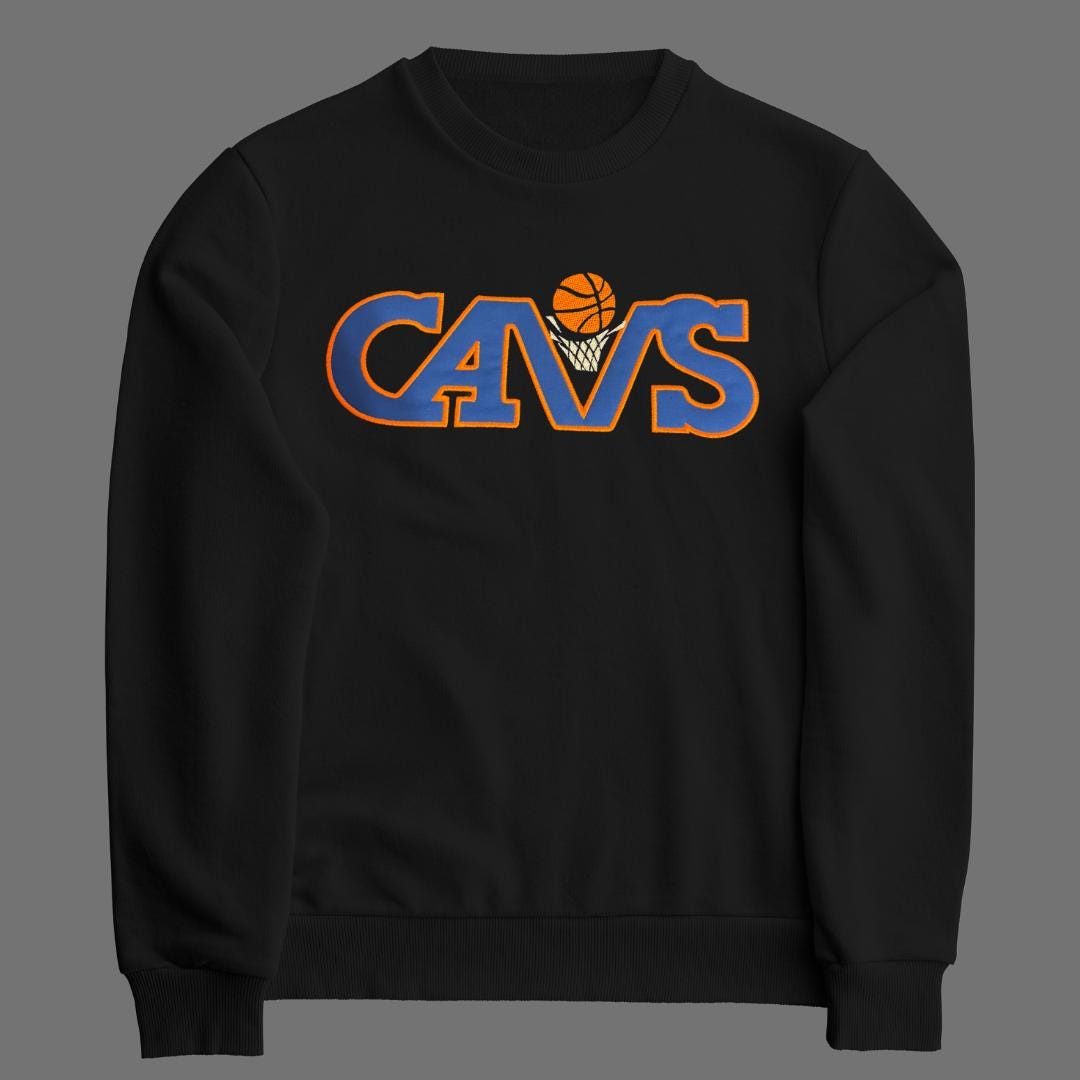 Embroidered CLE Basketball Crewneck Sweatshirt - Etsy