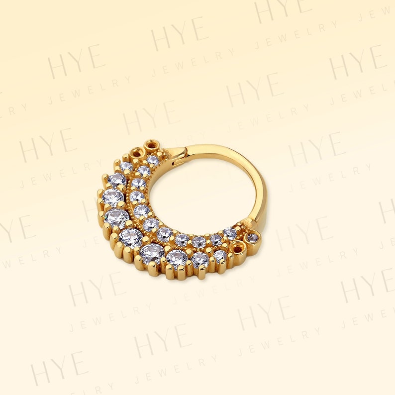 Special Link for Ariel, 6mm Double Row Septum Ring, 14K Gold Septum ...