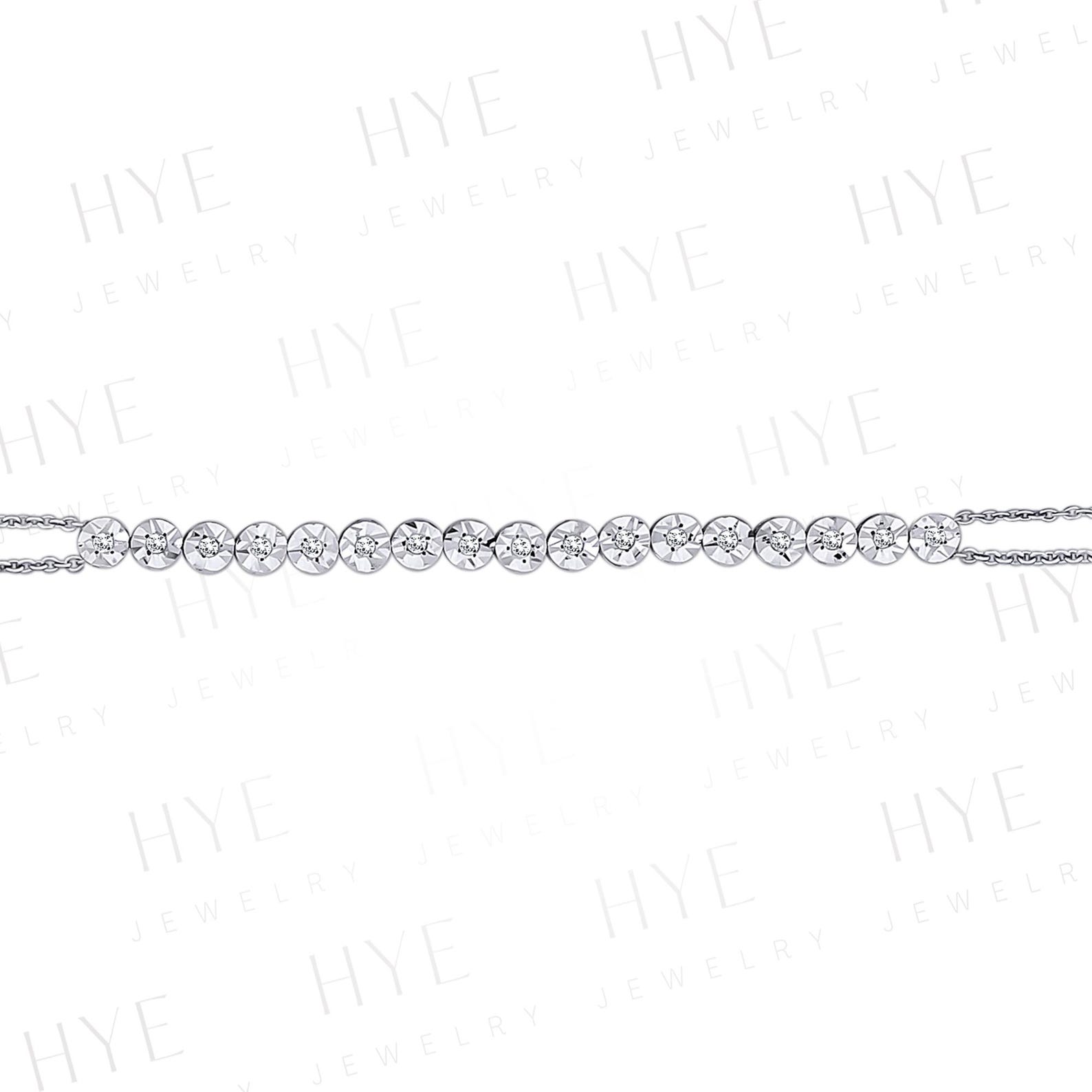 Dainty 8K Gold Diamond Bracelet for Women, Wedding and 5th Anniversary ...