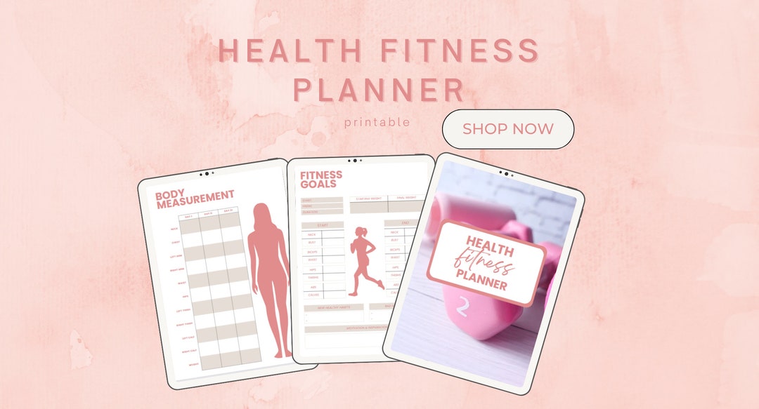 Pink Health Fitness Planner Printable - Etsy