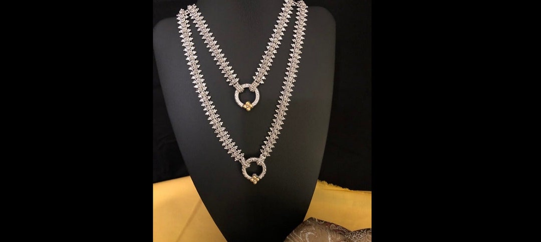 Necklace, Eastern Chain Necklace by Barbra Bixby SS 18K 0 Flower Ring ...