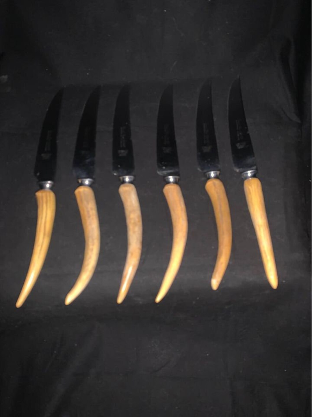 Vintage Antler Handle Stainless English Steak Knives - Made in ...