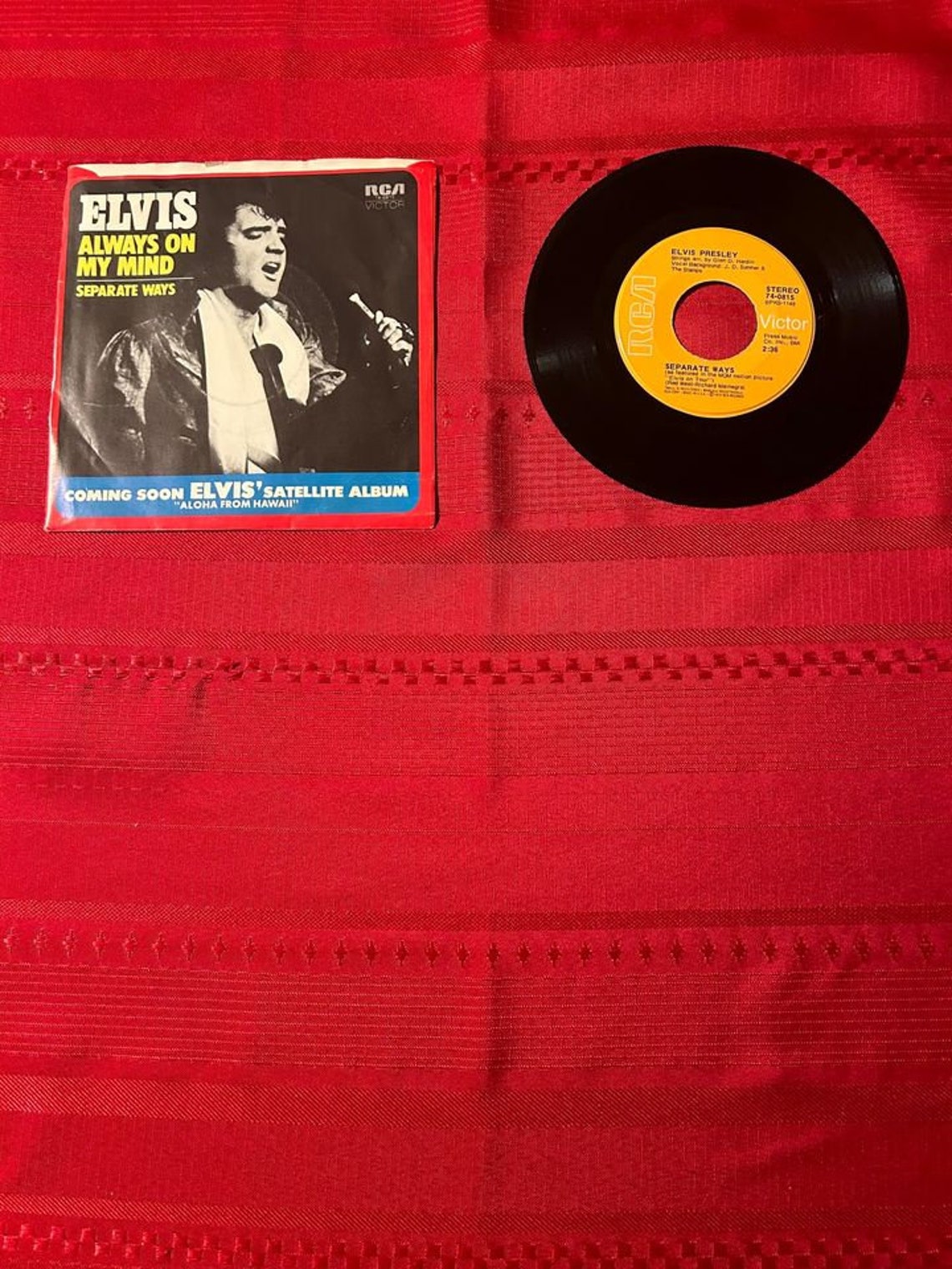 Vintage 45 RPM Elvis Presley Separate Ways/always on My - Etsy
