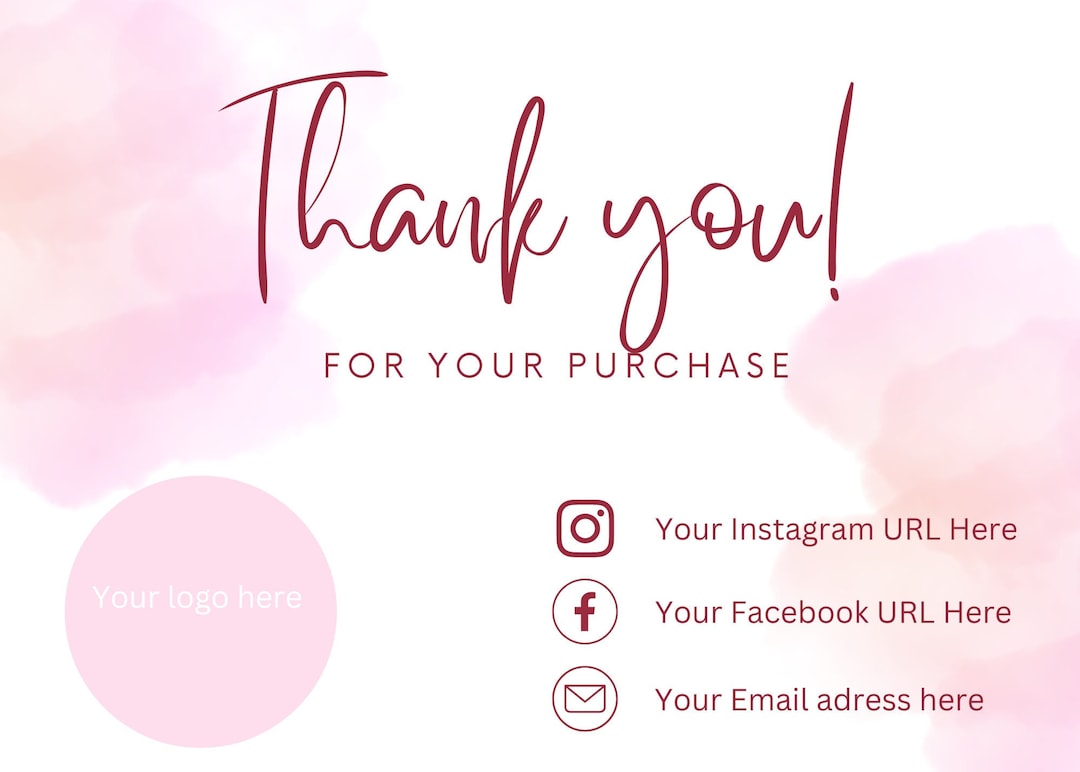 Thank You Business Card Template | Printable | Simple | Affordable | - Etsy