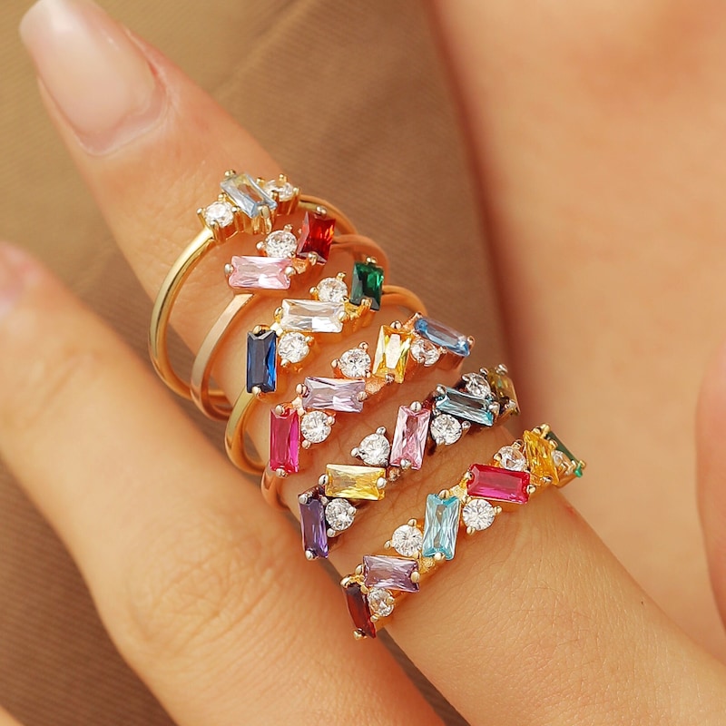 Baguette Rectangular Ring - Etsy