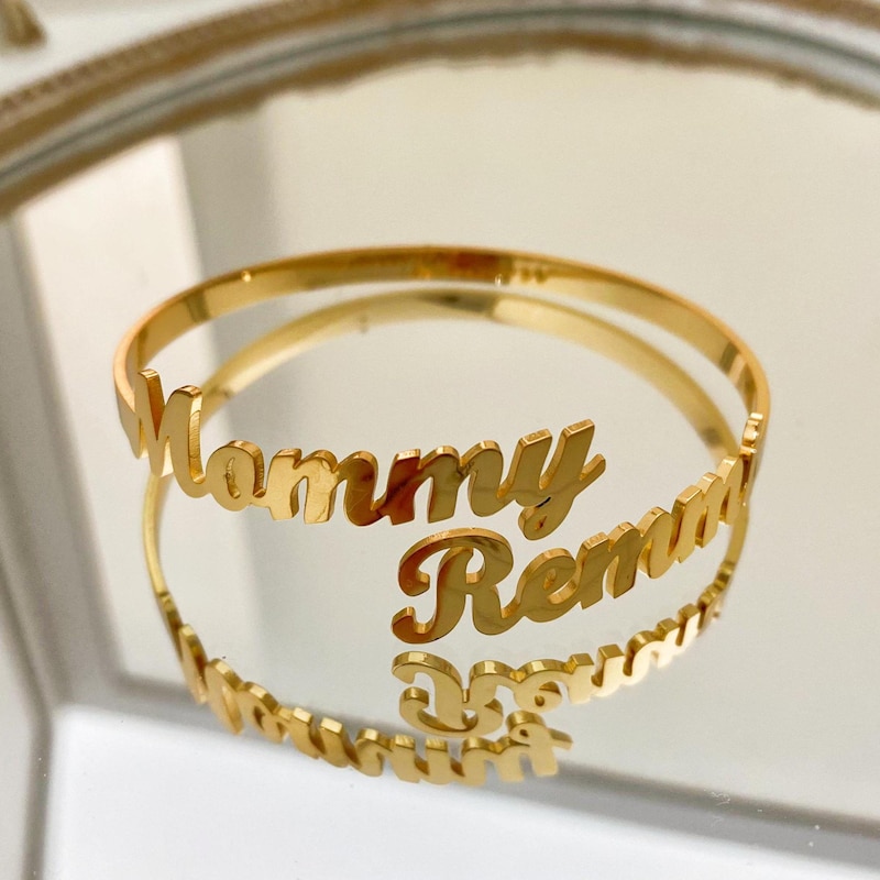 Plus Size Name Bangles - Etsy