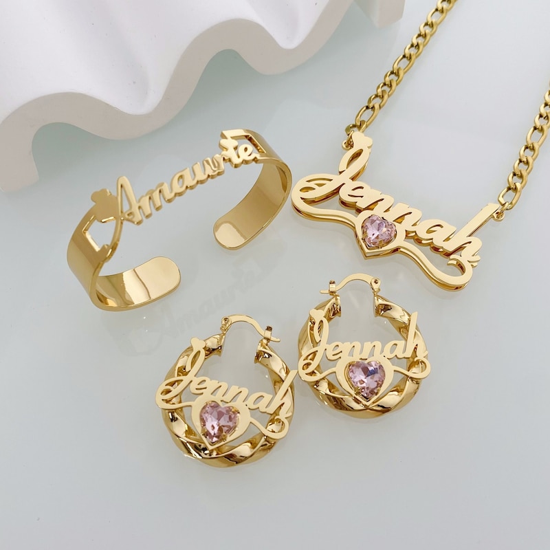 Baby Birthstone Jewelry Set - Etsy