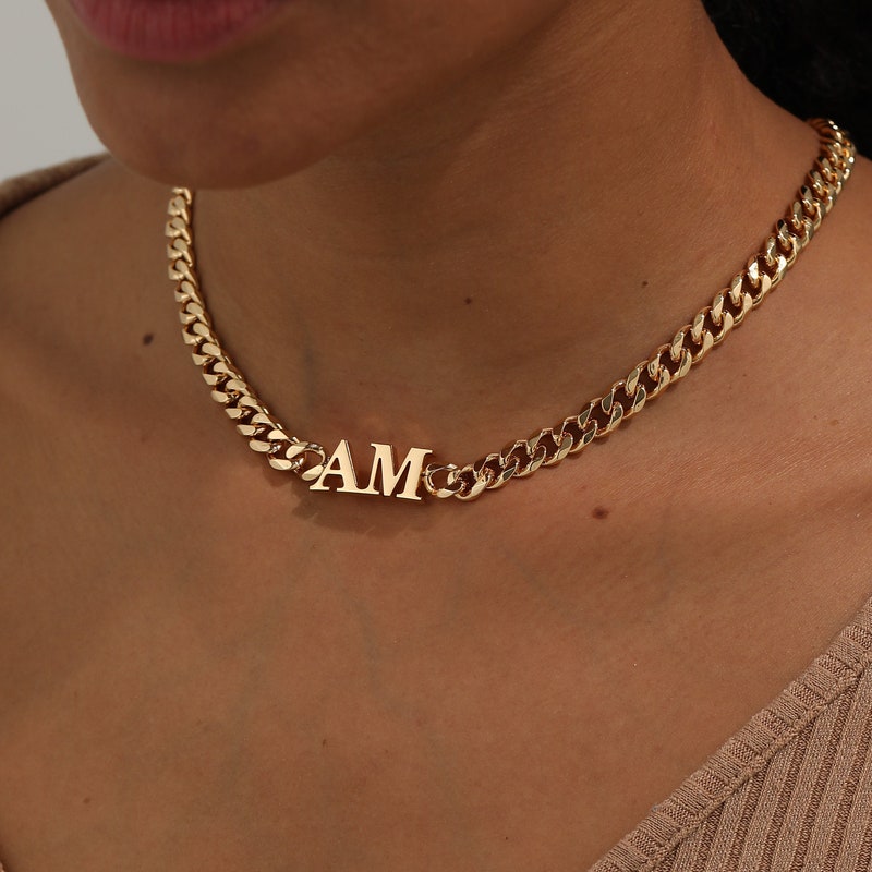 Chain With Letter for Men - Etsy