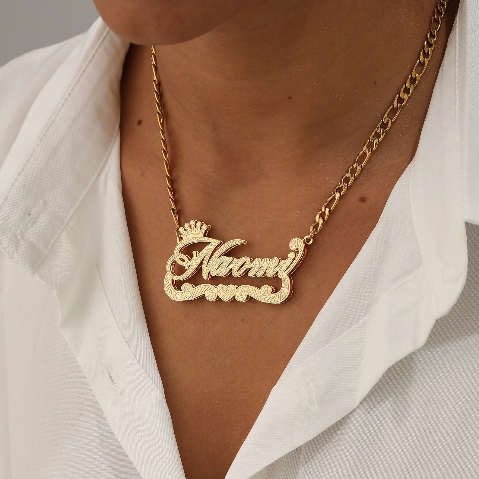 Custom Double Plated Name Necklace: 14K Gold Filled Personalized ...