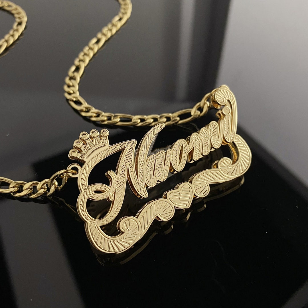 Custom Double Plated Name Necklace: 14K Gold Filled Personalized ...