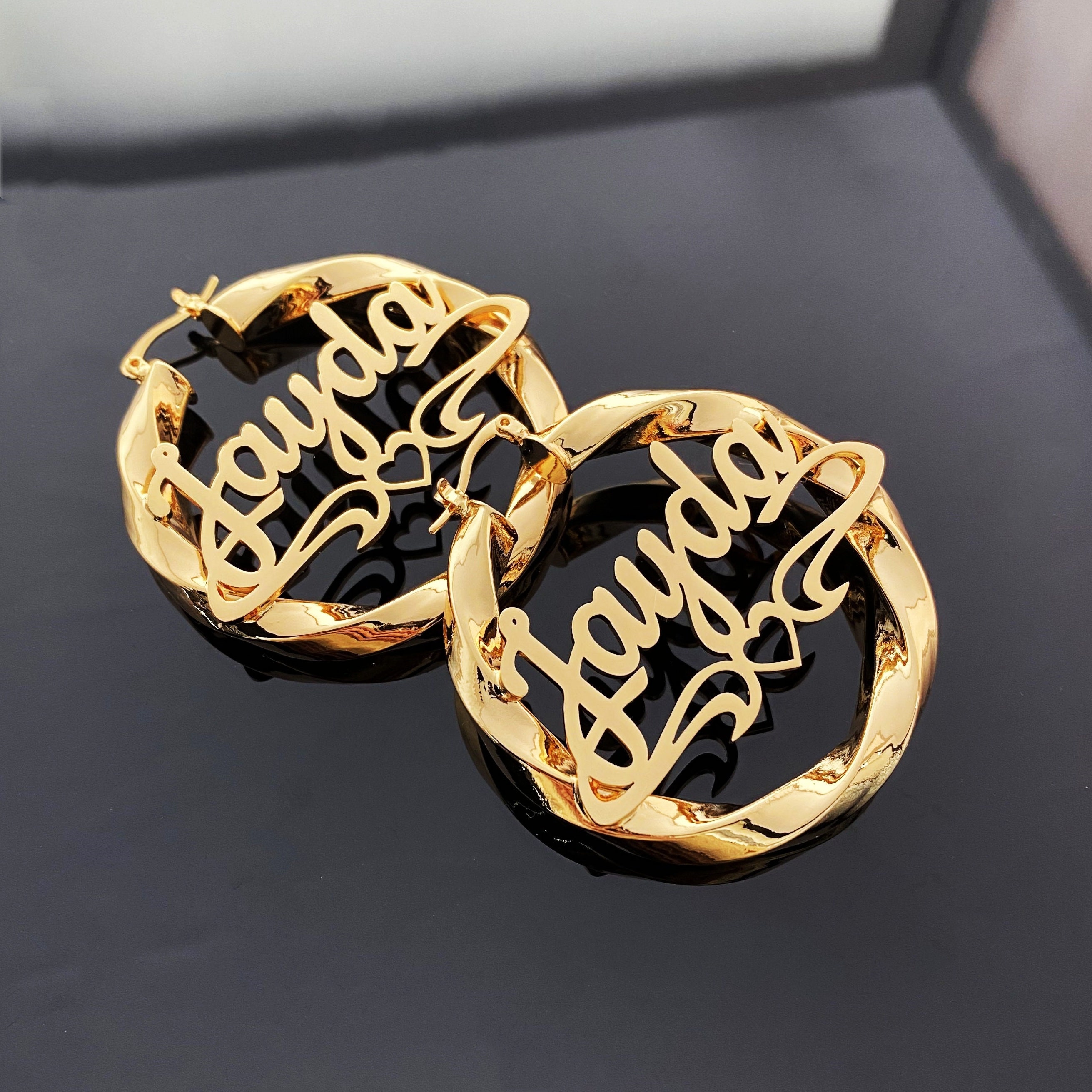 Custom Nameplate Necklace: Personalized Gold Name Jewelry Set - Etsy