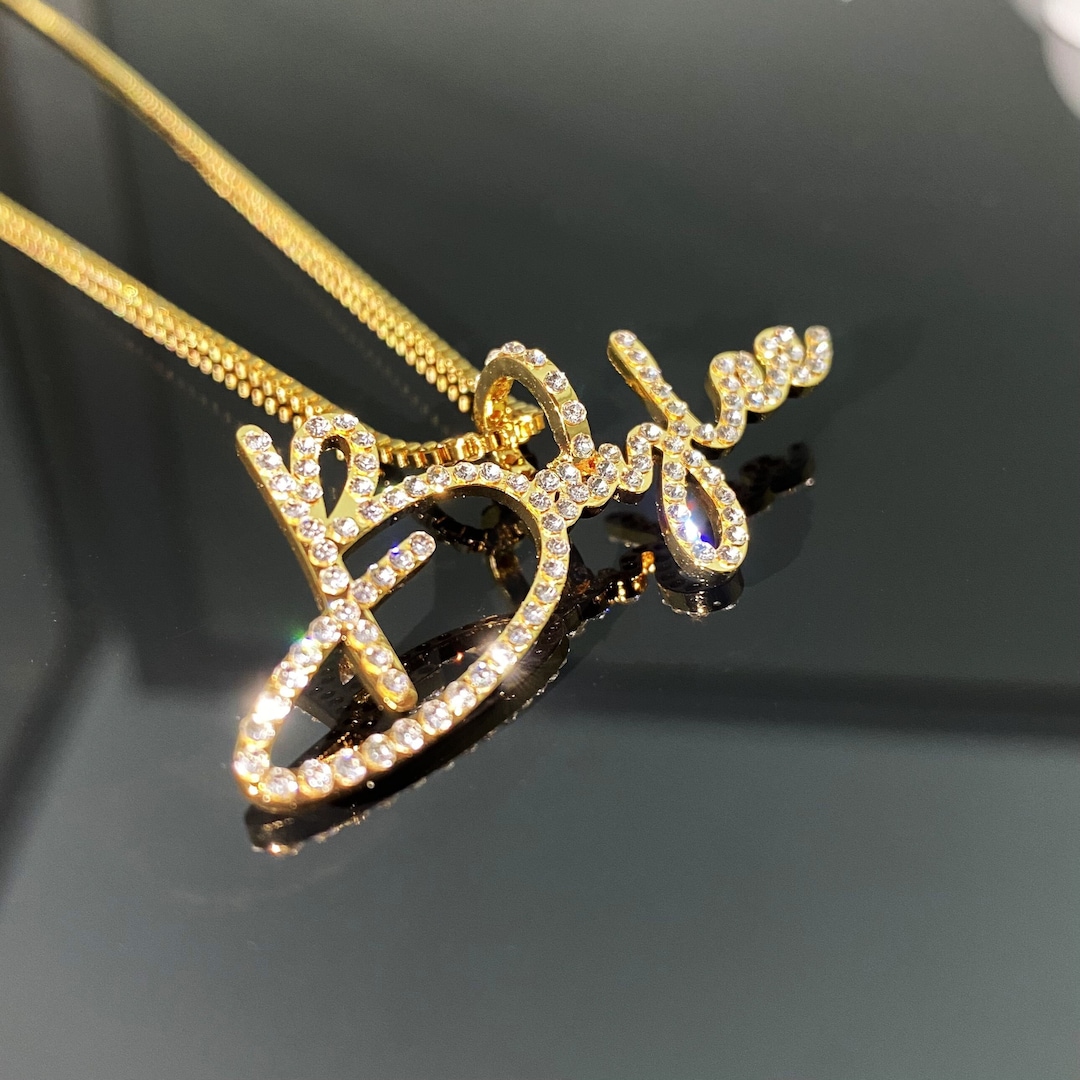 Script Diamond Name Necklace, Custom Name Necklace,bling Name Necklace, Iced Name Jewelry ...