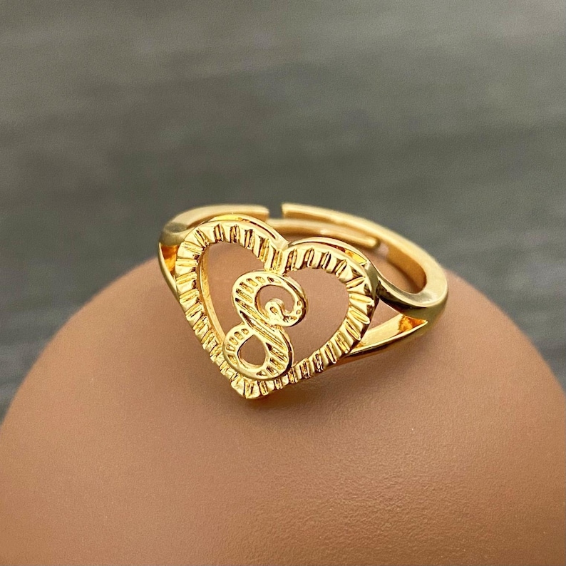 Personalized Name Plate Ring: 3D Gold Custom Letter Ring - Etsy