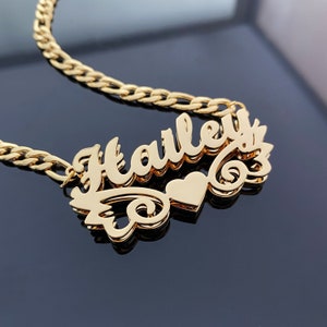 Custom Nameplate Necklace: Personalized Gold Name Jewelry Set - Etsy