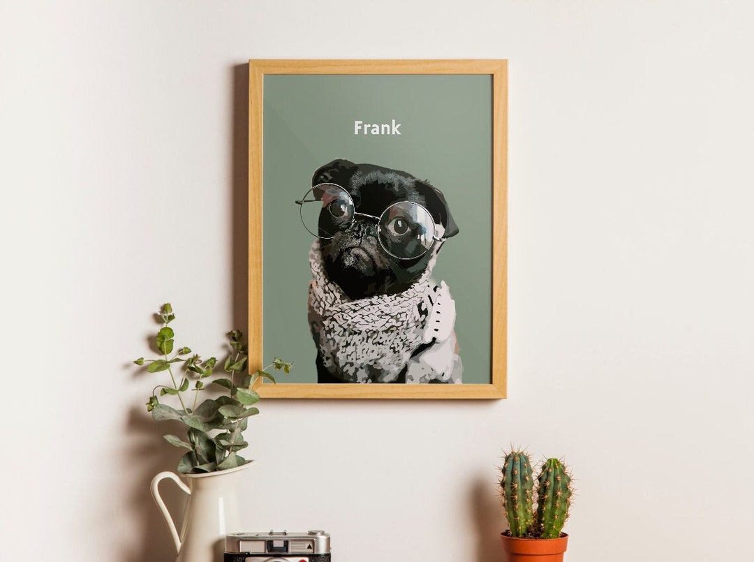 Custom Pet Portrait, Personalized Dog and Cat Portrait, Hand-painted ...