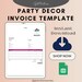 Balloon Decor Invoice Template - Printable A4 Invoice for Party ...