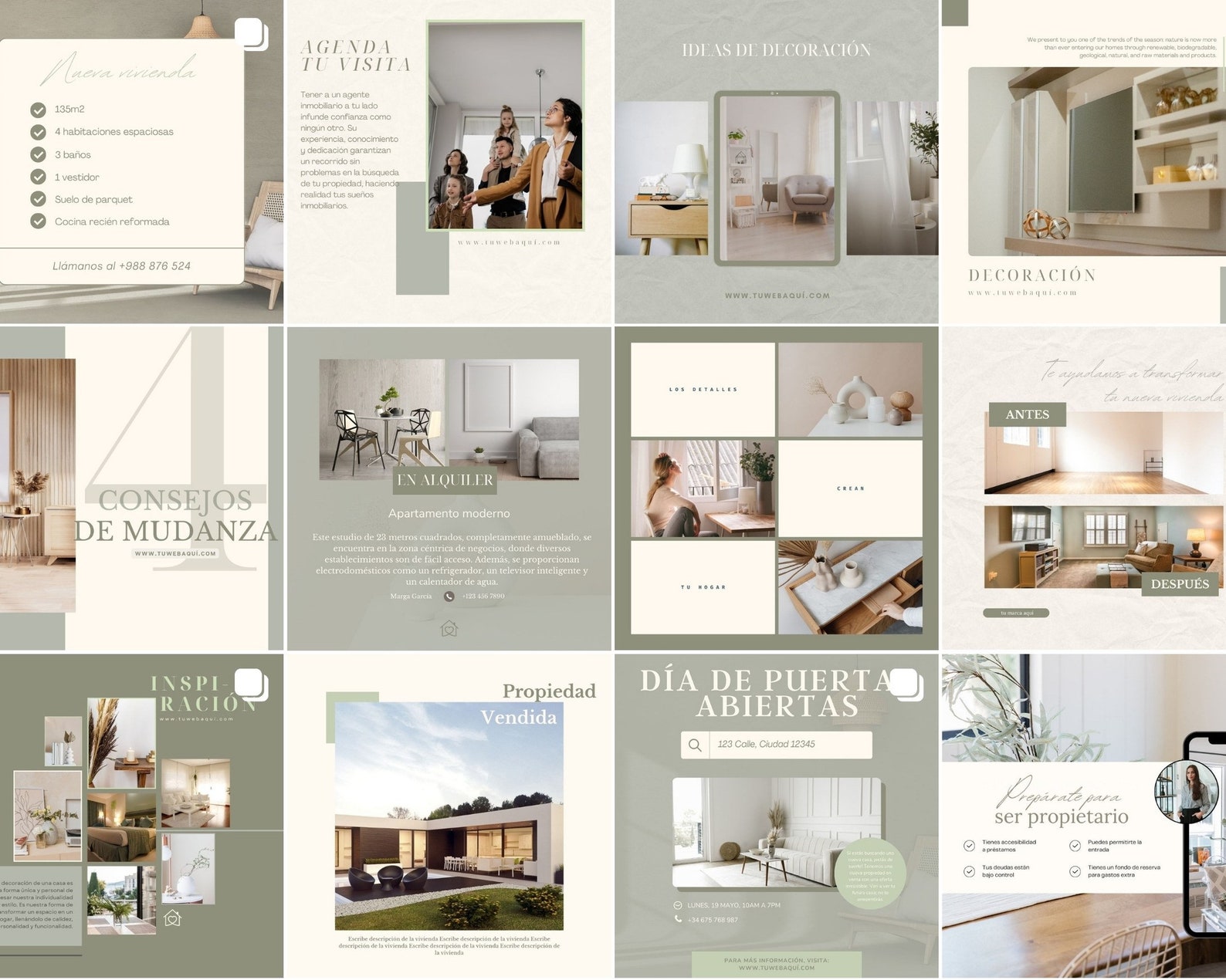 200 Real Estate Instagram Templates for Canva (spanish) - Etsy