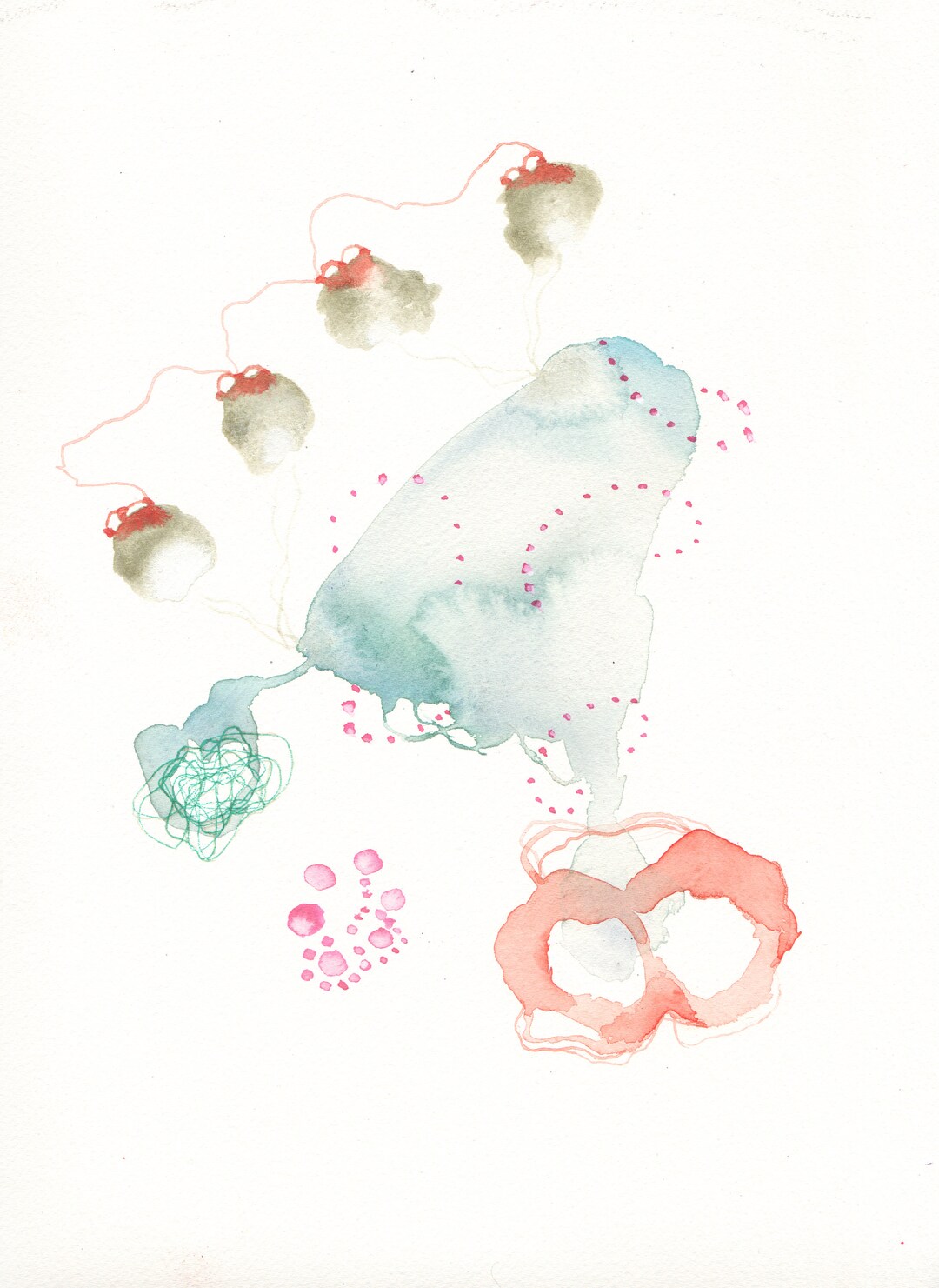 Thought Forms Series - Original Abstract Watercolor Painting - "thought ...
