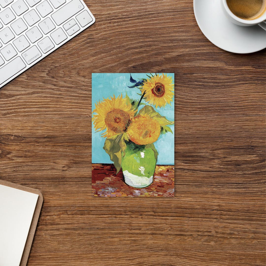 Vincent Van Gogh's Vase With Three Sunflowers (1888) Standard Postcard ...