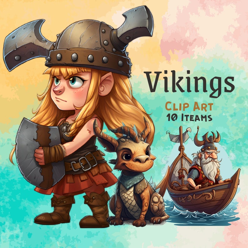 Viking Clip Art Cartoon PNG Digital Commercial Use Clipart - Etsy