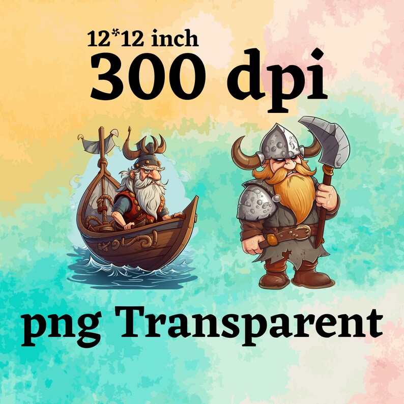 Viking Clip Art Cartoon PNG Digital Commercial Use Clipart Pagan Asatru ...