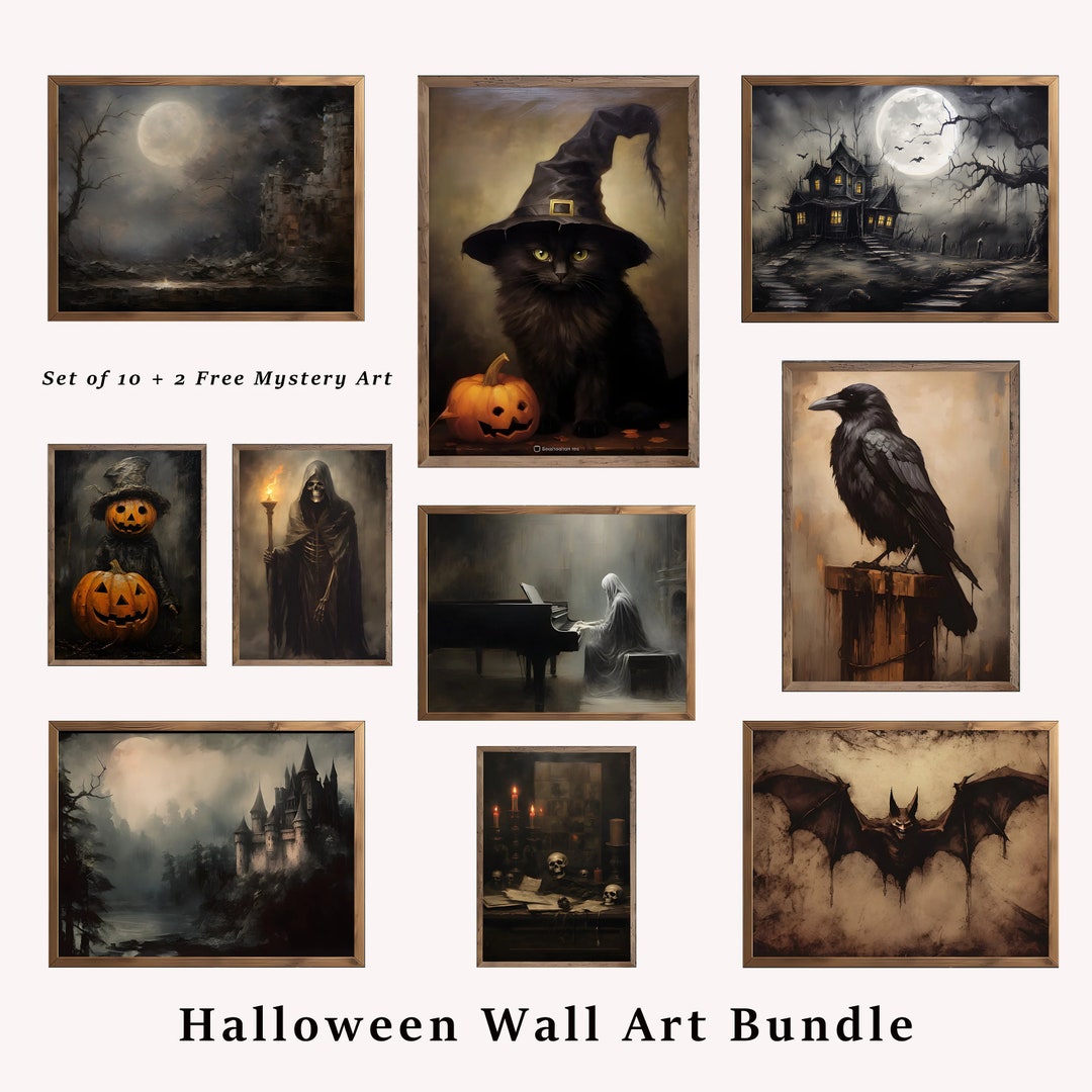 Gallery Wall Prints SET Halloween Printable Art Gallery Wall Halloween ...