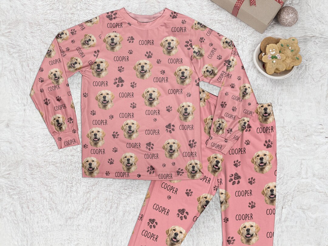 Personalized Pet Photo Pajamas, Custom Funny Face Matching Pajamas, Dog ...