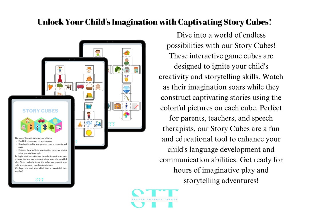 Interactive Story Cubes for Kids | Creative Storytelling Game Set - Etsy