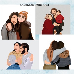 Printable Minimal Faceless Portrait, Couple Painting From Photo ...