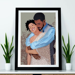 Custom Portrait Couple Portrait Valentines Day Gift - Etsy