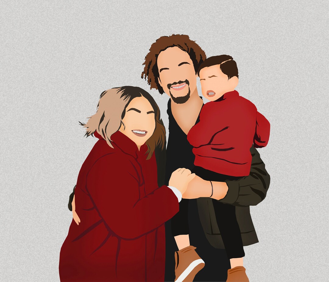 Customfamily Portrait, Faceless Portrait ,custom Portrait, Personalized ...