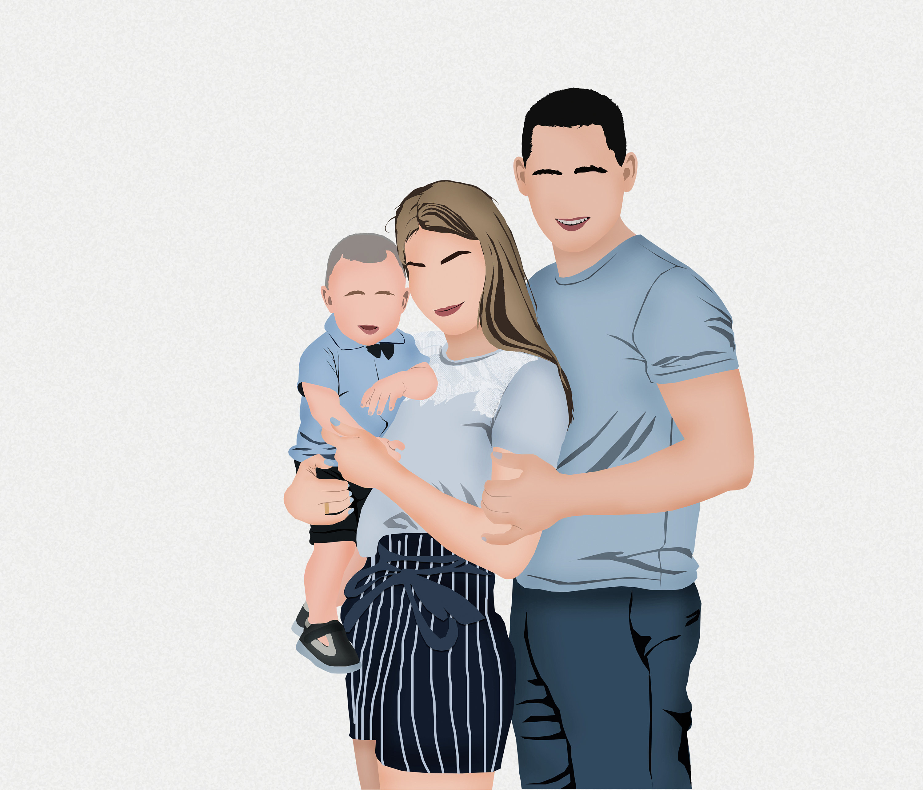 Printable Faceless Family Photo Illustrationfaceless Drawing - Etsy