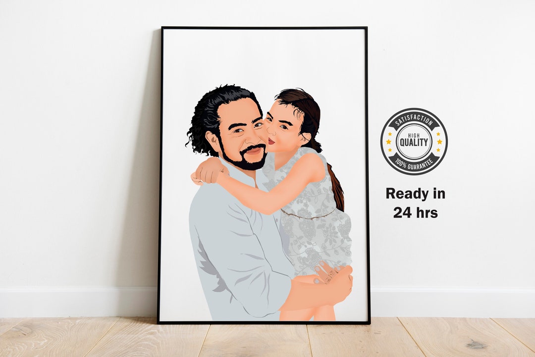 Father Gift for Christmas, Faceless Portrait, Custom Portrait From ...