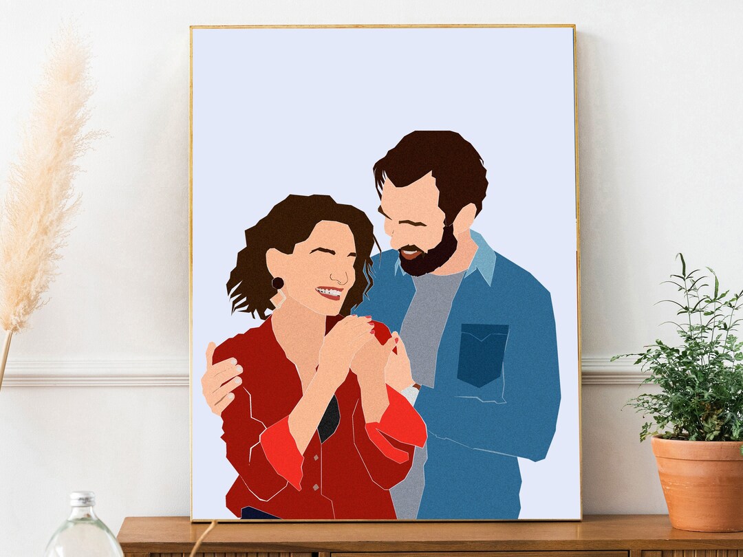 Hand Drawn Faceless Portrait, Drawing Gift for Him, Couple Drawing From ...
