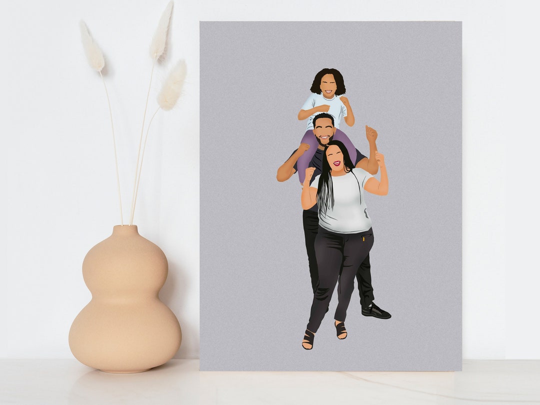 Printable Faceless Family Photo Illustration,faceless Drawing, Gift for ...