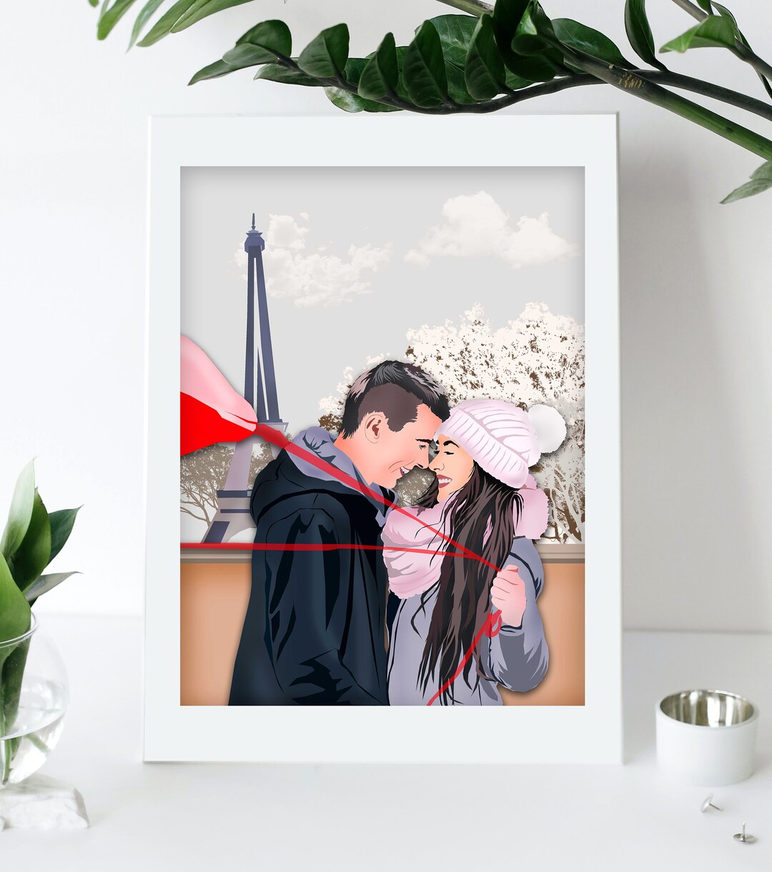 Couple Portrait, Photo Drawing, Personalized Gift ,first Anniversary ...