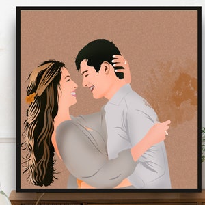 Printable Minimal Faceless Portrait, Couple Painting From Photo ...