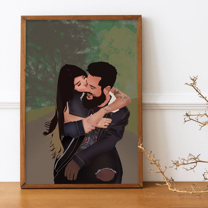 Custom Portrait Couple Portrait Valentines Day Gift - Etsy