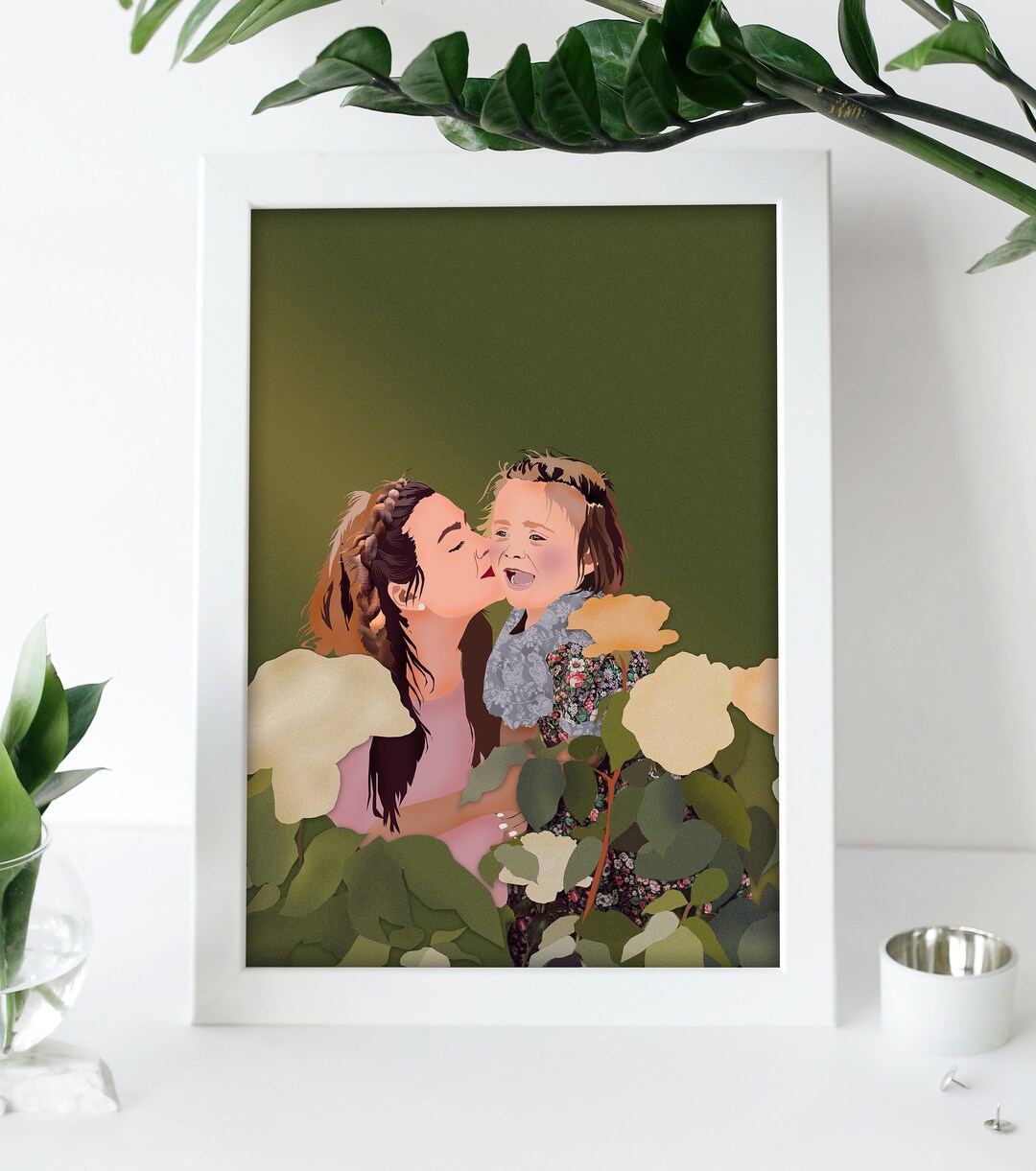 Personalised Gift for Mother's Day , Custom Portrait , Custom Photo ...