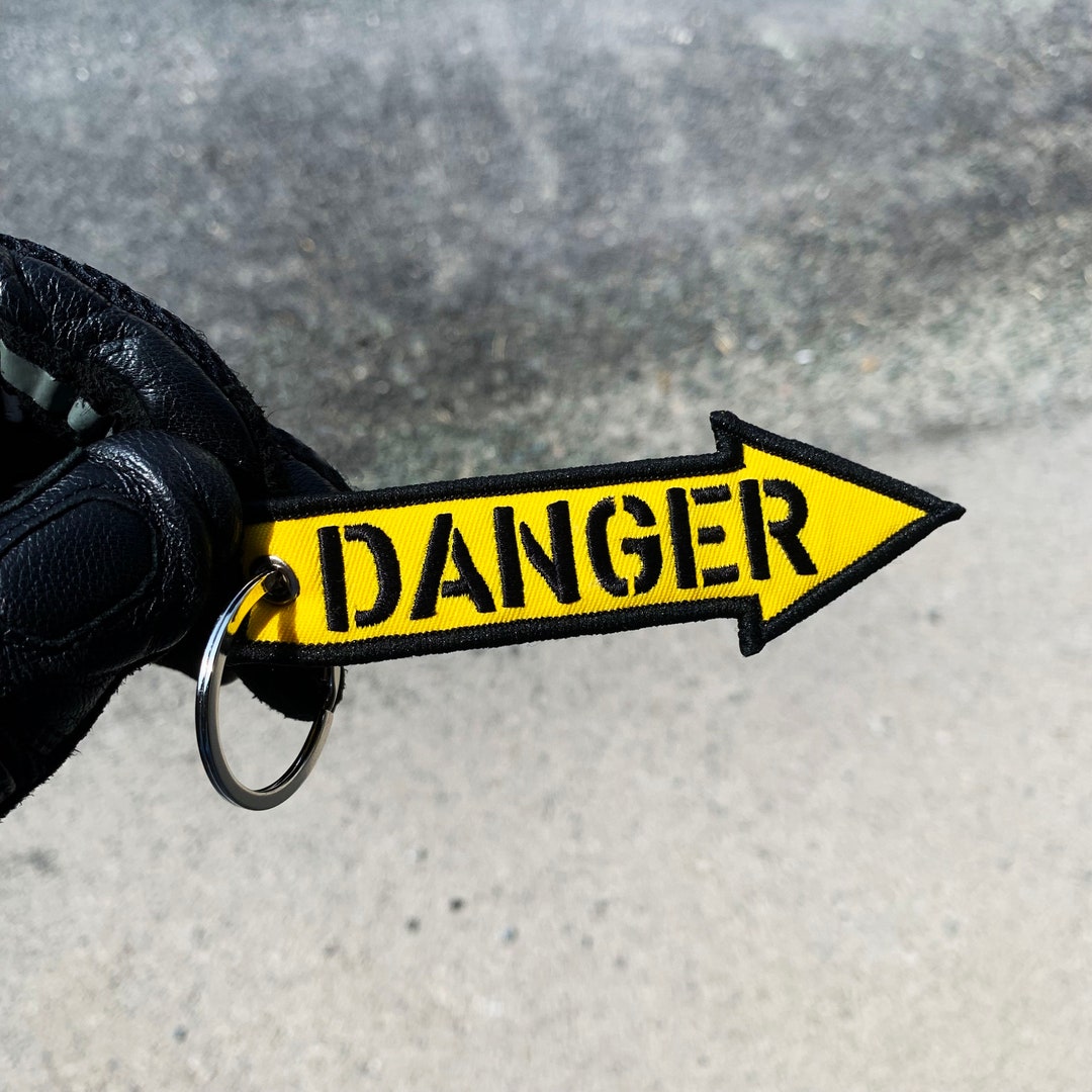 Danger Motorcycle Keychain Jet Tag Key Tag Motorbike Biker Gift ...