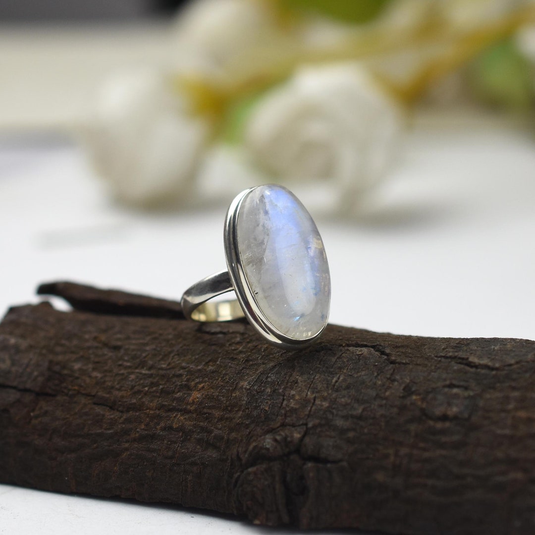 Genuine Moonstone Ring Handmade Jewelry Ring 925 Sterling Silver Ring ...