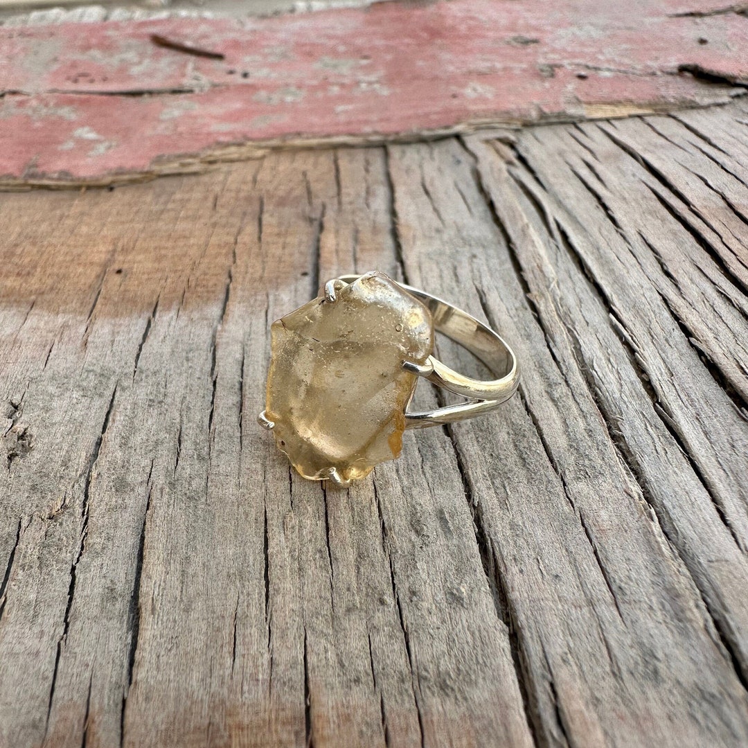 Top Quality Libyan Desert Glass Gemstone Ring Handmade Jewelry Ring 925 ...