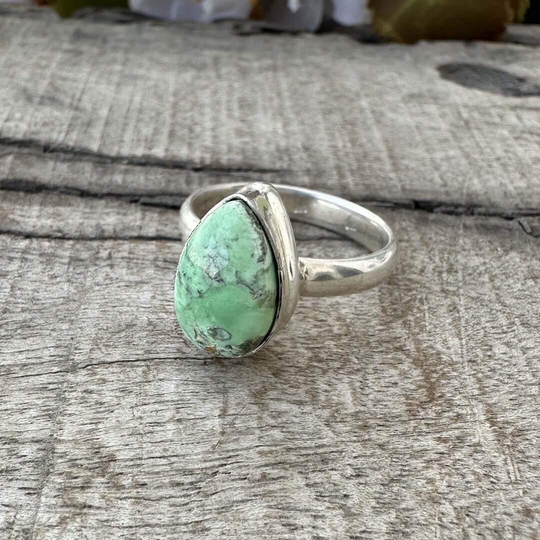 Handmade Variscite Gemstone Ring, 925 Sterling Silver - Etsy