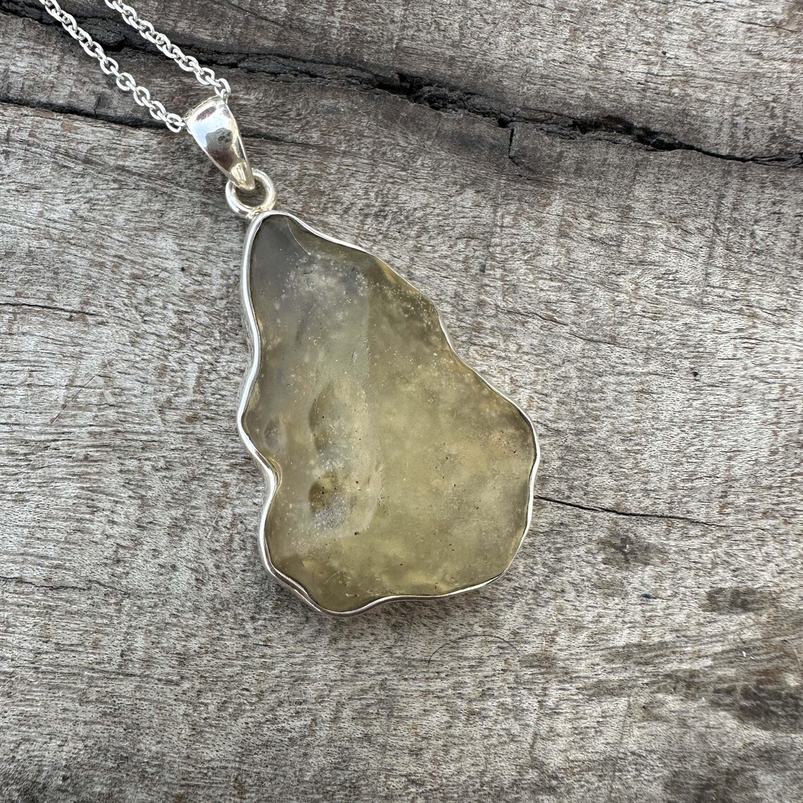Libyan Desert Glass Pendant: Handmade Sterling Silver Necklace - Etsy