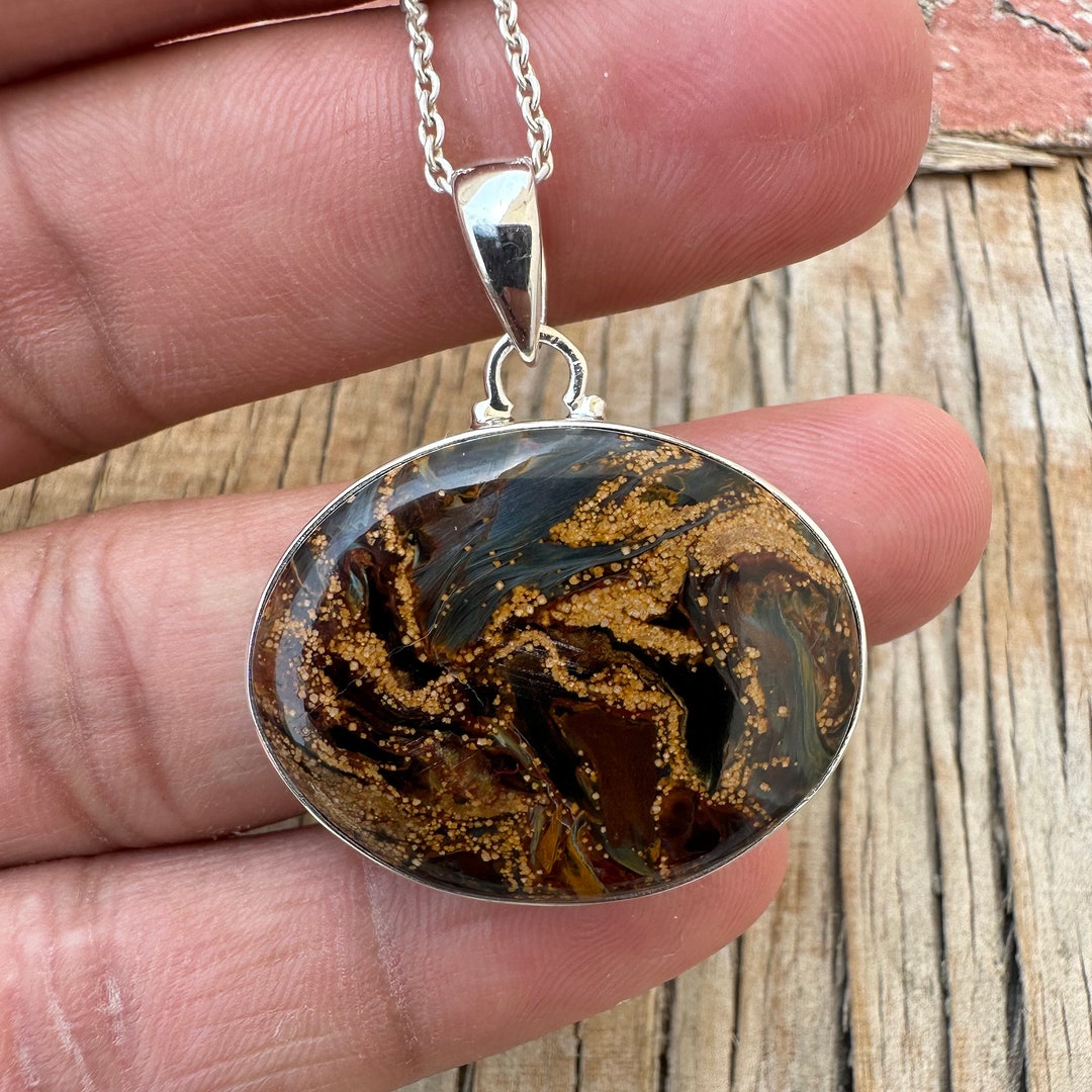 Natural Pietersite Gemstone Pendant Necklace Handmade Jewelry Pendant ...