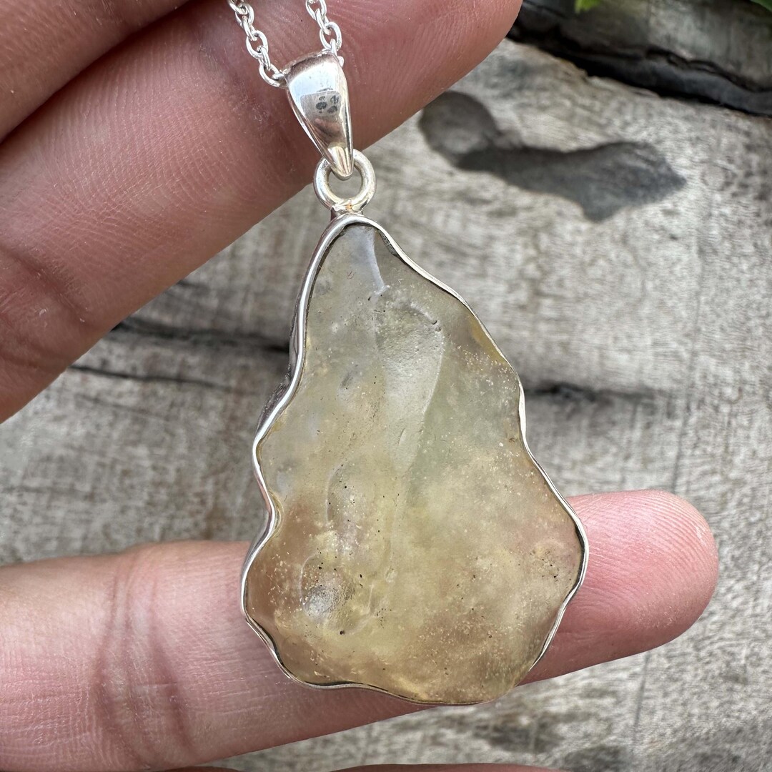 Libyan Desert Glass Pendant: Handmade Sterling Silver Necklace - Etsy