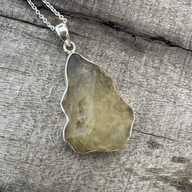 Libyan Desert Glass Pendant: Handmade Sterling Silver Necklace - Etsy