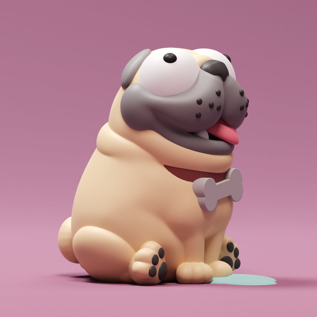 Pug STL File for 3D Printing - Etsy